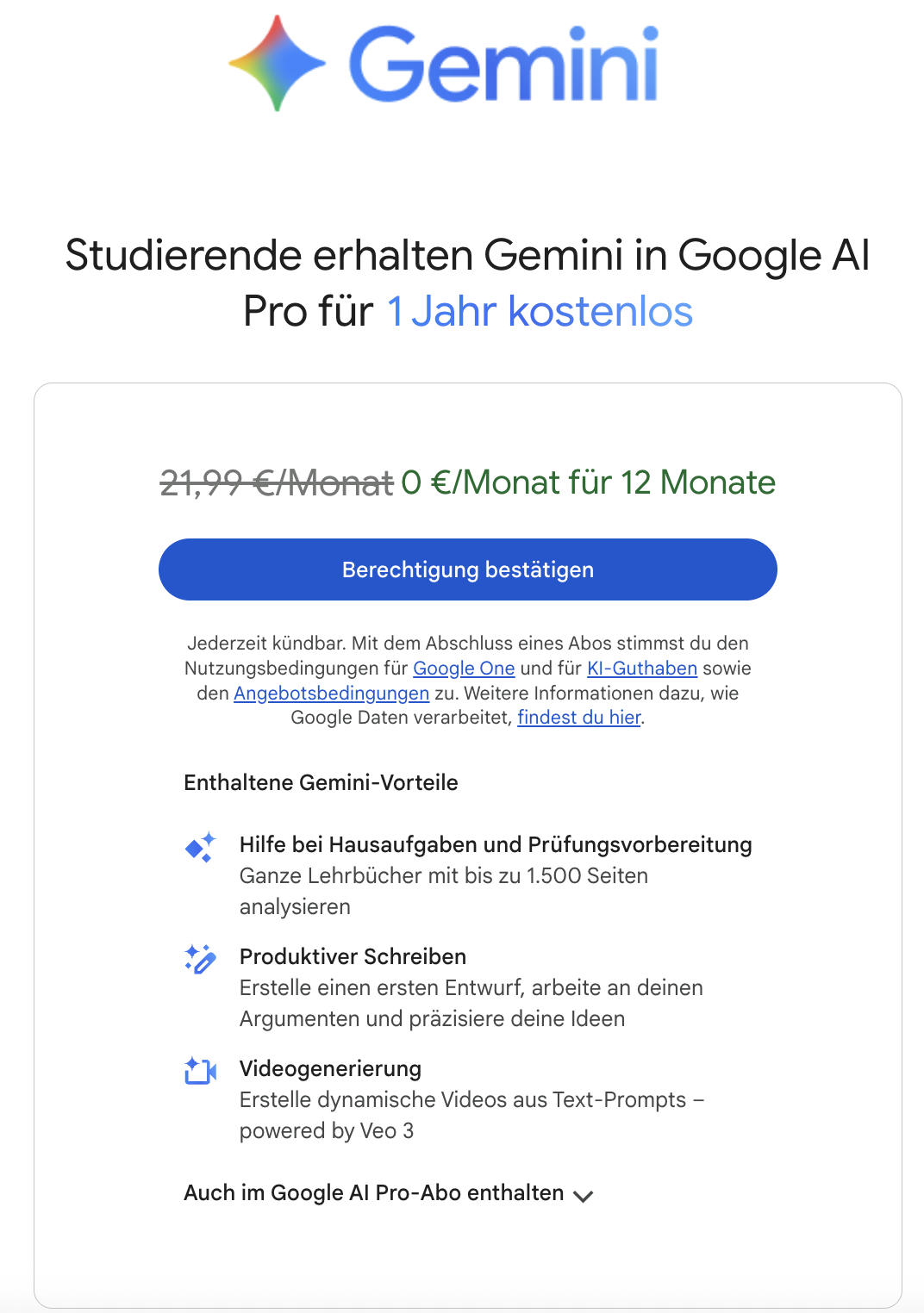 Google Gemini: Das kostenlose 1 Jahr KI-Pro-Abo für Studierende - Ivan Ivanov